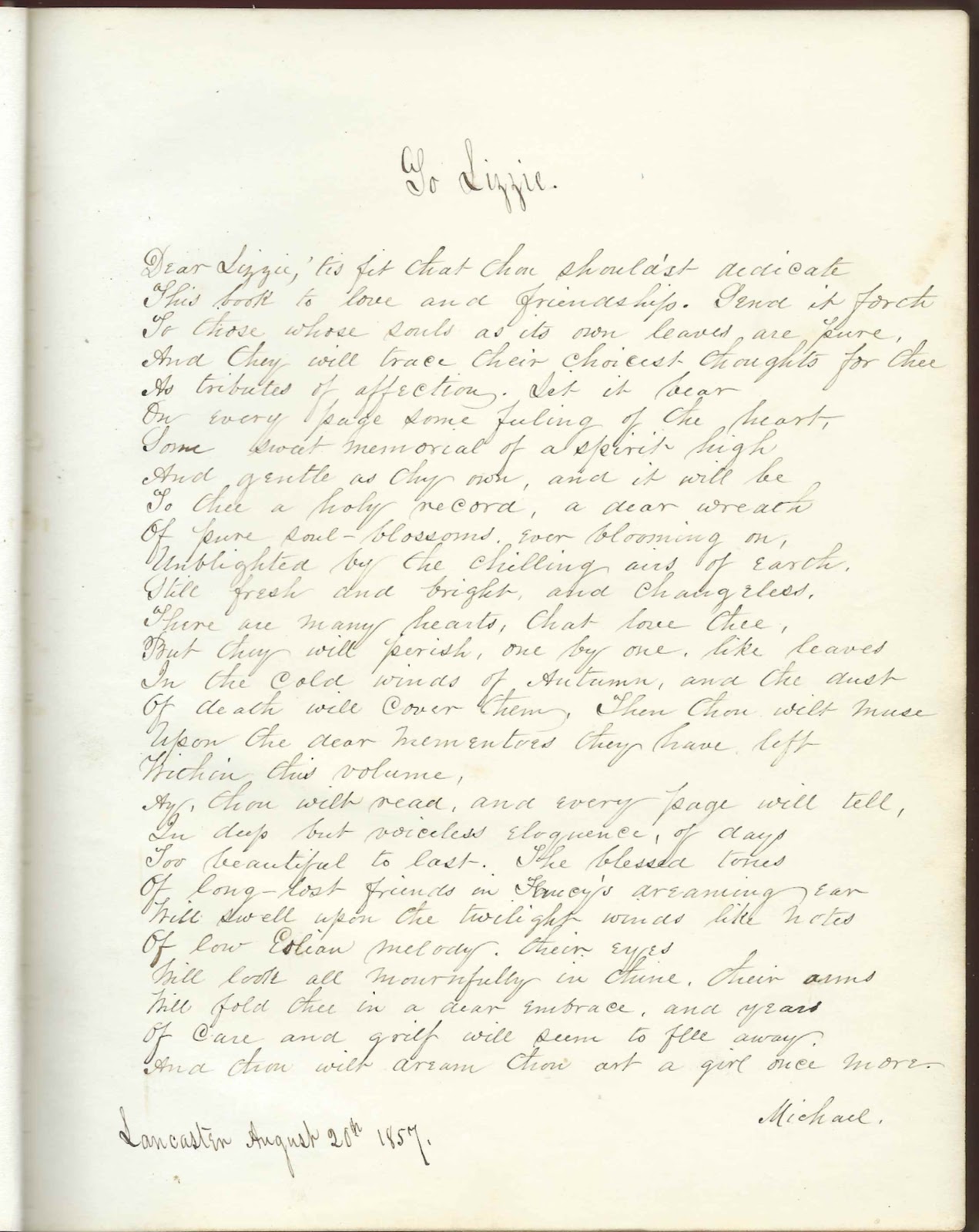 Heirlooms Reunited: Autograph Album of A. Elizabeth Withers, "Lizzie ...