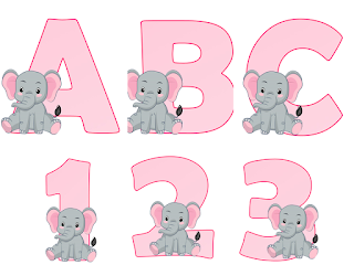 Kits imprimibles gratis : alfabeto elefante bebe