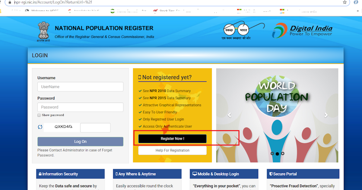 National Population Register (NPR) 2020