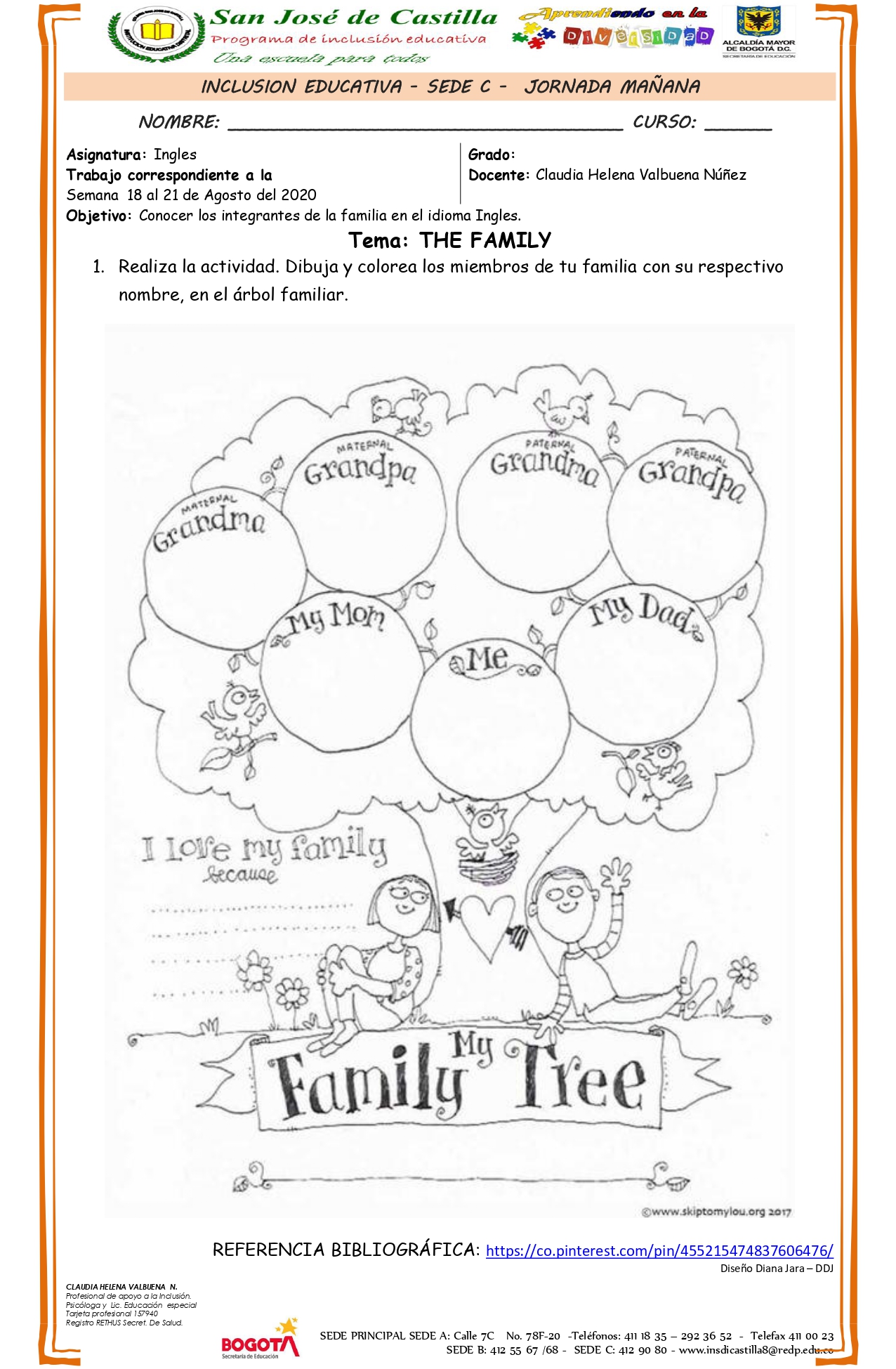 TALLER - LA FAMILIA - INGLES