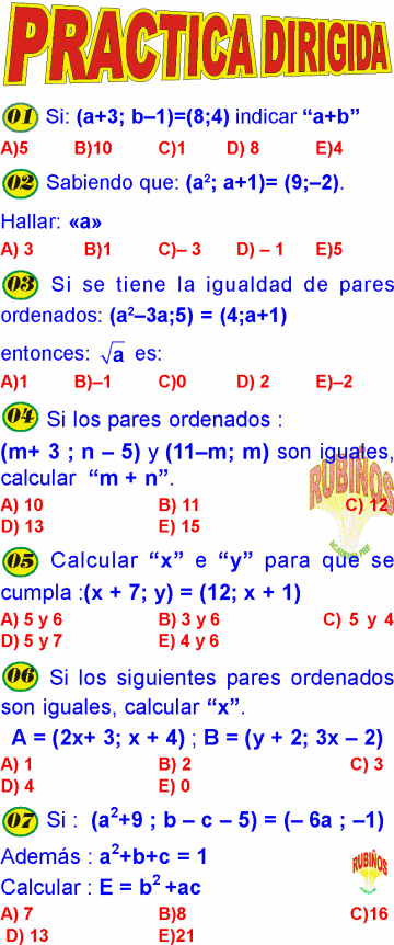 PAR ORDENADO EJERCICIOS RESUELTOS PDF