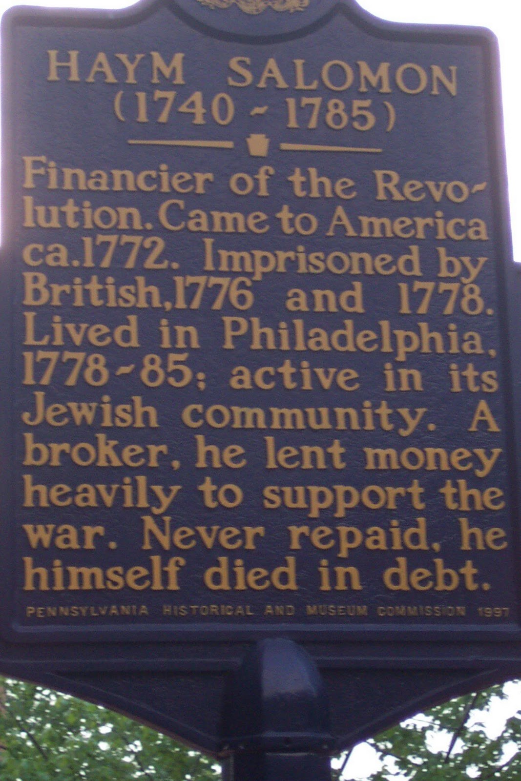 Jewish People Instrumental in the Independence USA: Haym Salomon - History