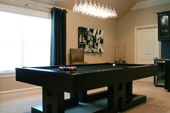 Classic with a Twist: Client Project: Modern Gameroom & Unique Pool Table