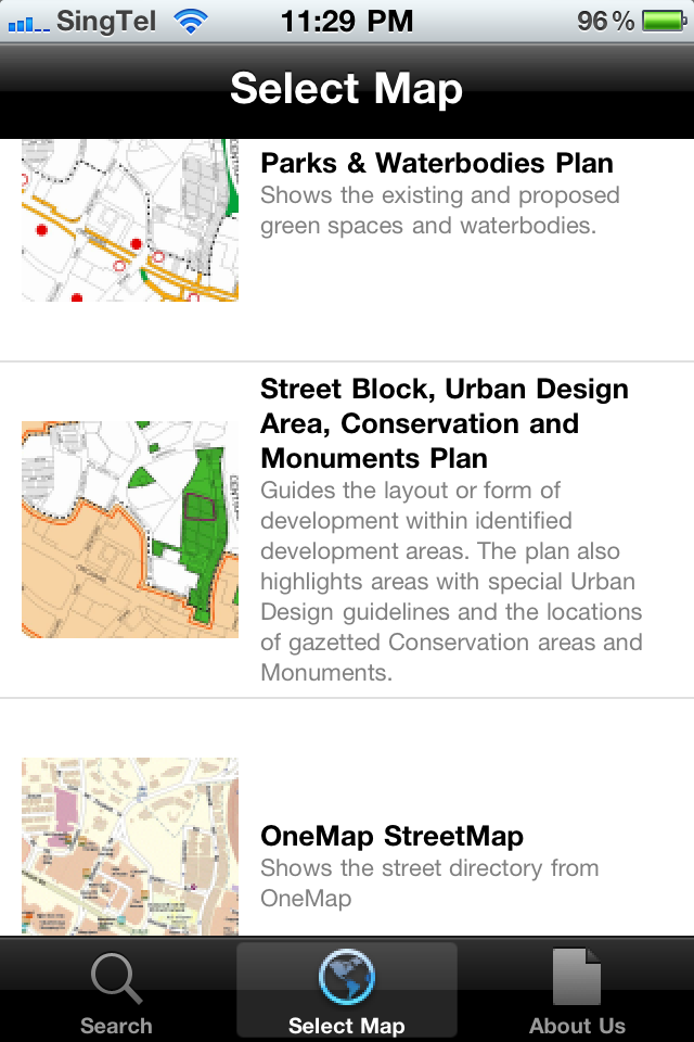 OneMap.sg: URA's MasterPlan08 iPhone App!