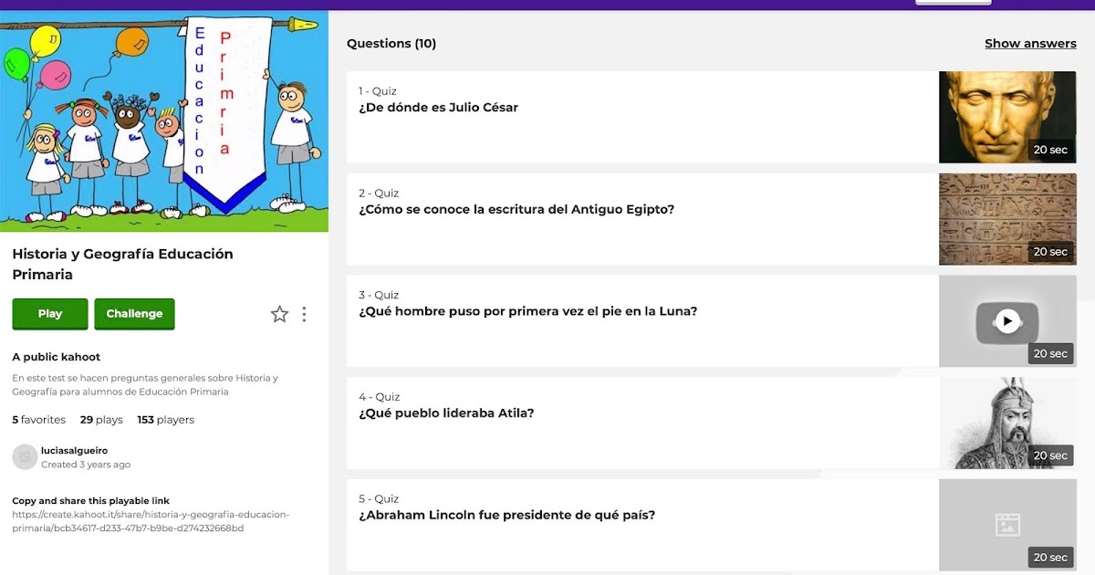 Recursos Educativos para el aula de Primaria: KAHOOT
