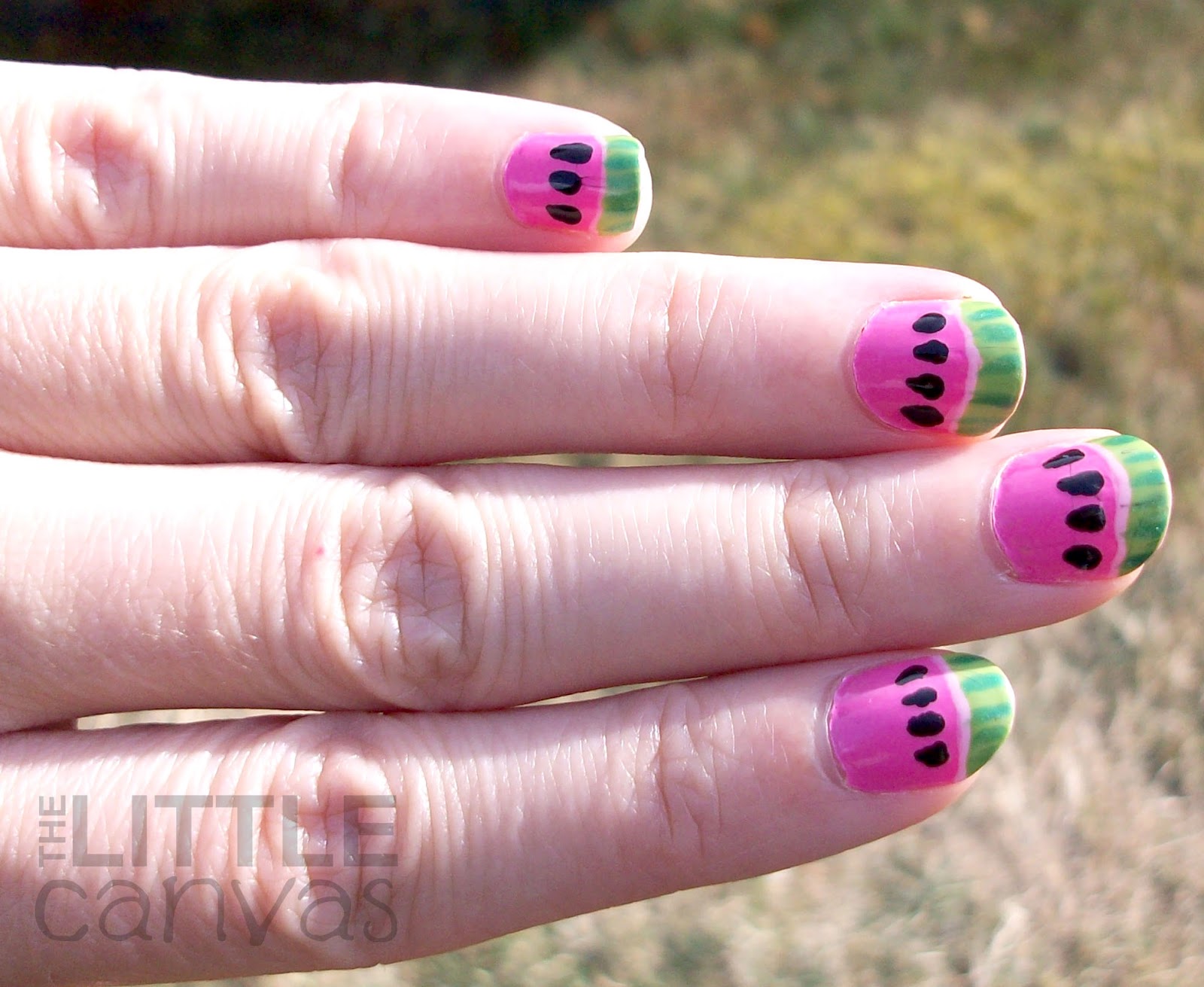 Watermelon Nail Art - The Little Canvas