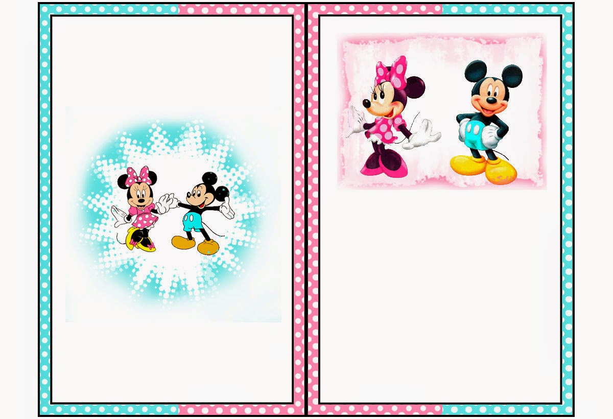 Mickey y Minnie en Celeste y Rosa: Cuaderno de para Imprimir Gratis ...