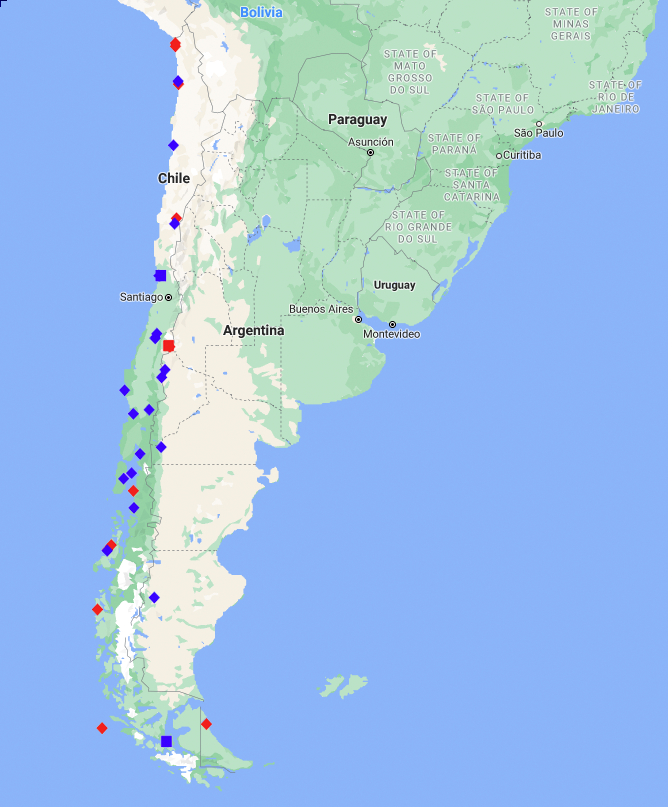 Climate Science Investigations: 62. Chile - temperature trends COOLING
