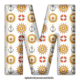 M. Michielin Alphabets: COLOUR BLUE MARINE ANCHOR BOAT WHEEL NAUTICAL ...
