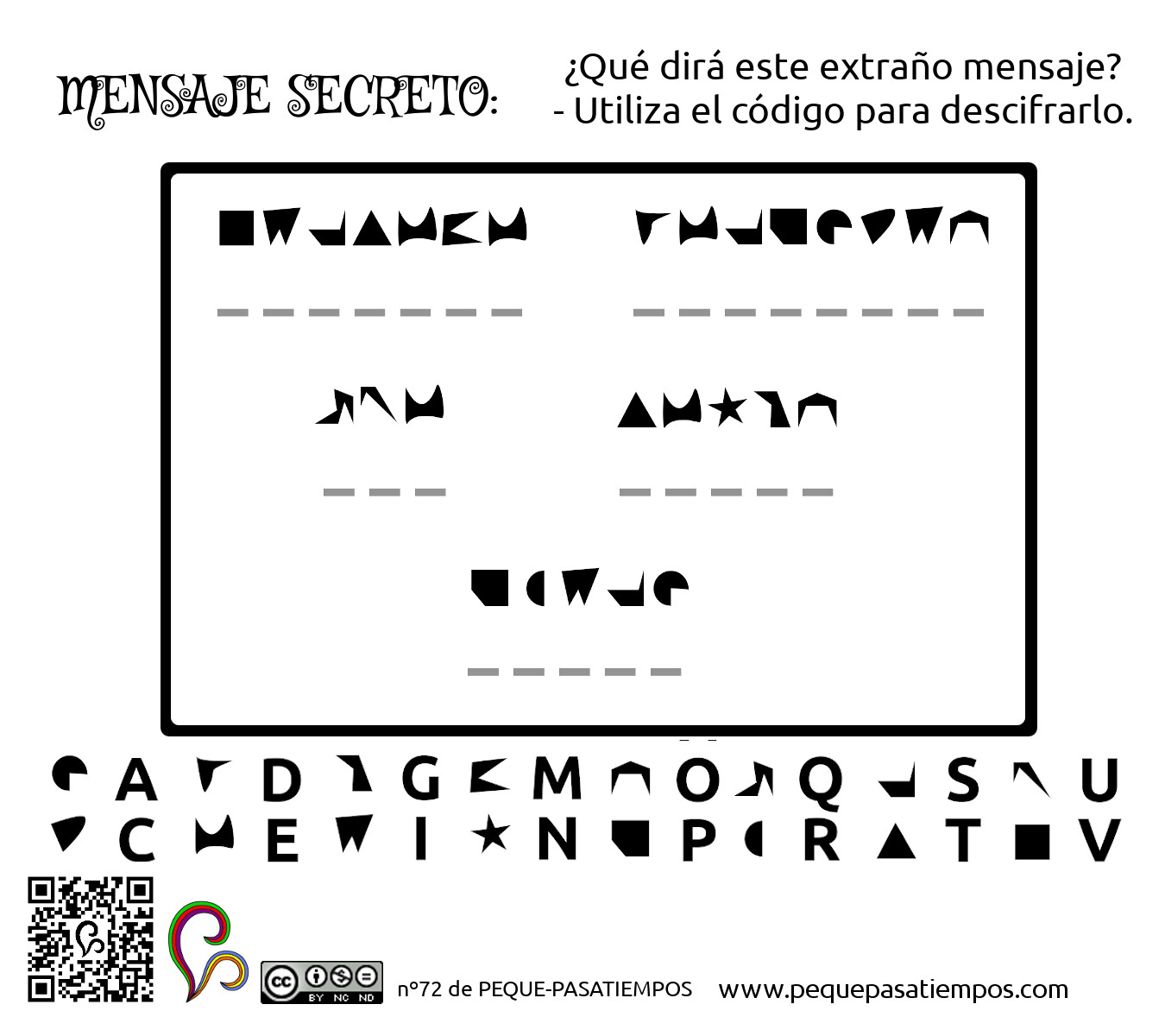 Peque-pasatiempos: Mensajes Secretos