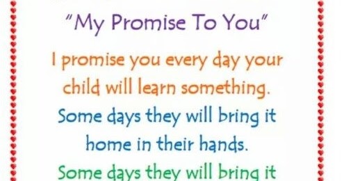 Mrs. Clute's Preschool Classroom: My Promise To You