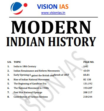 VISION IAS Mains 2021 Modern History Printed Notes PDF - VISION