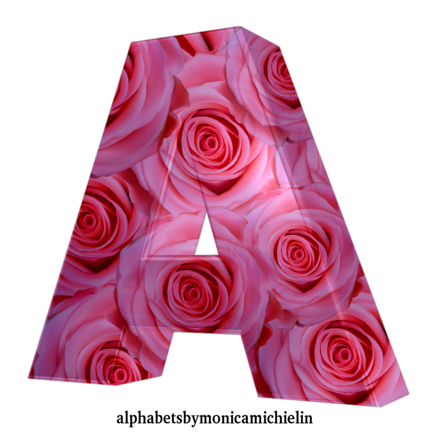 M. Michielin Alphabets: PINK ROSE ALPHABET 3D LETTER, NUMBERS PNG ...