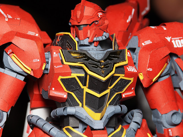 GUNDAM GUY: J-CUBE Papercraft: MSN-06S Sinanju - C3 x Hobby 2011
