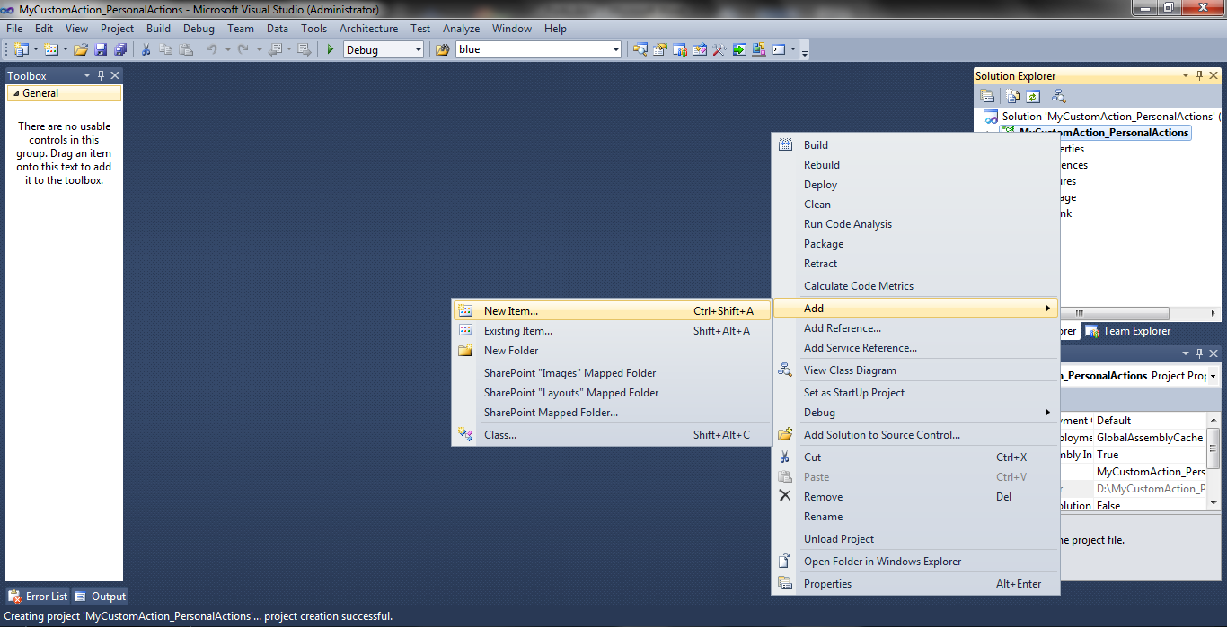 Dot Net Sparks Adding Custom Action To Personal Actions Menu Of Sharepoint 2010