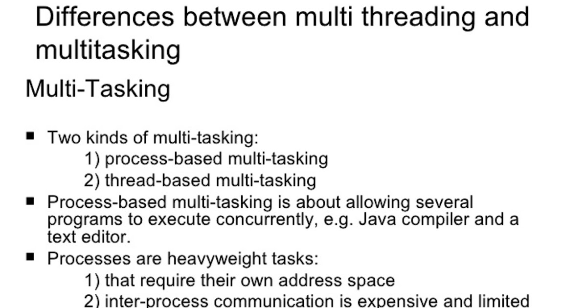 3 Key Difference Between Multi Threading And Multitasking Java67