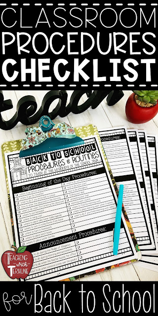 Teaching With Terhune: Back to School Classroom Procedures and Routines ...