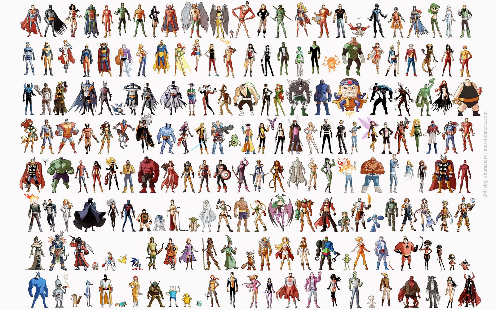 The Dork Review: Rob's Room: 200 Tiny Characters Wallpaper by Marcio Takara
