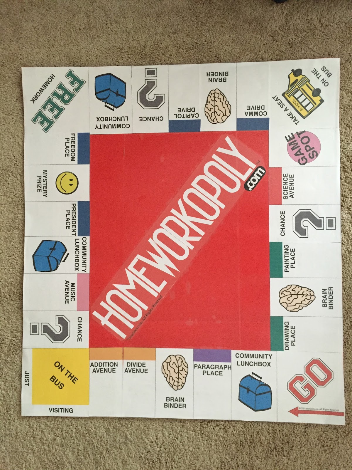 Moyer Academy: Homeworkopoly