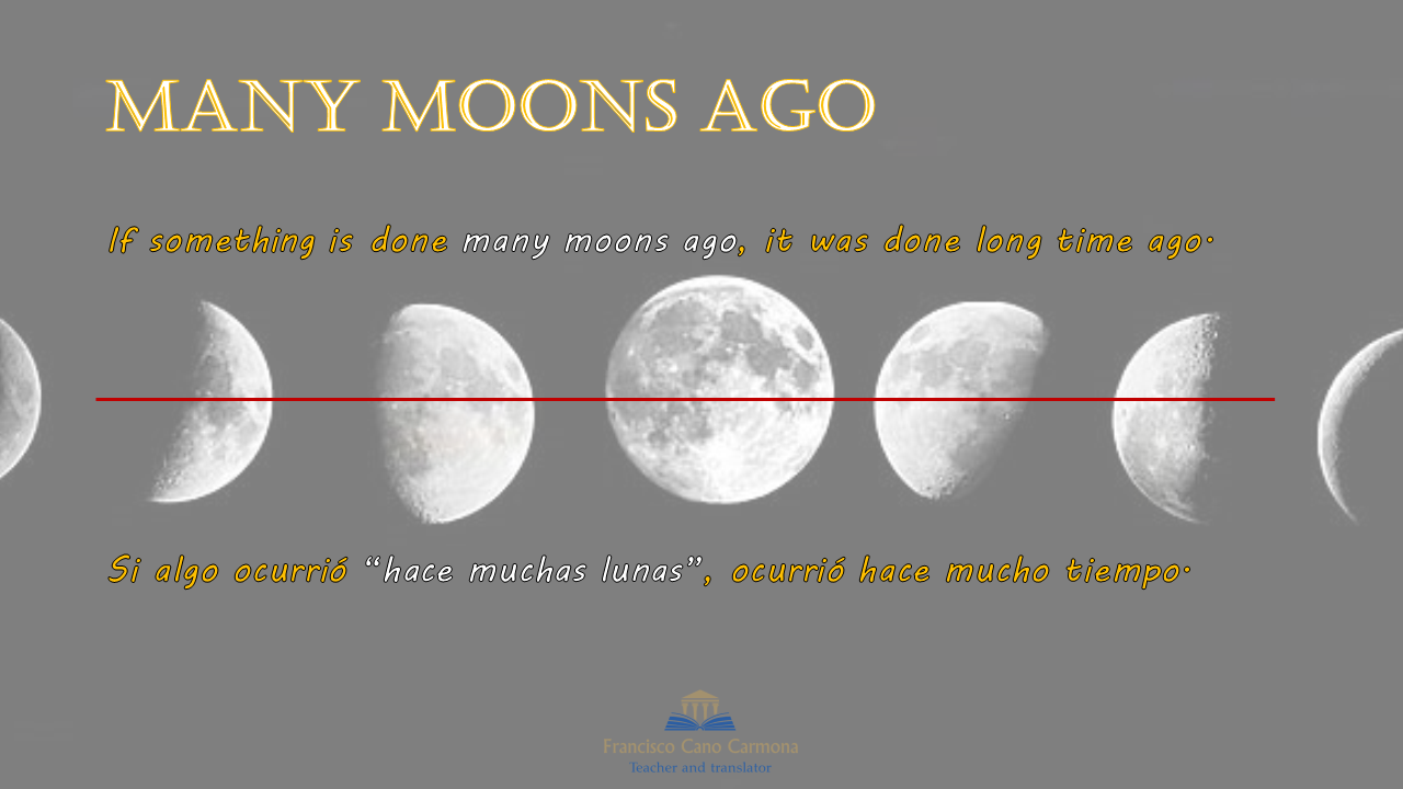 Estantes en el aula: Idioms (CIV): "Many moons ago"