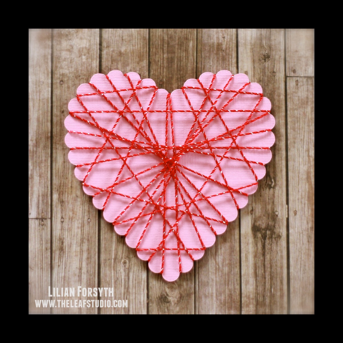 DTC DT Challenge #94: Faux String Art Heart Shadow Box - The Leaf Studio