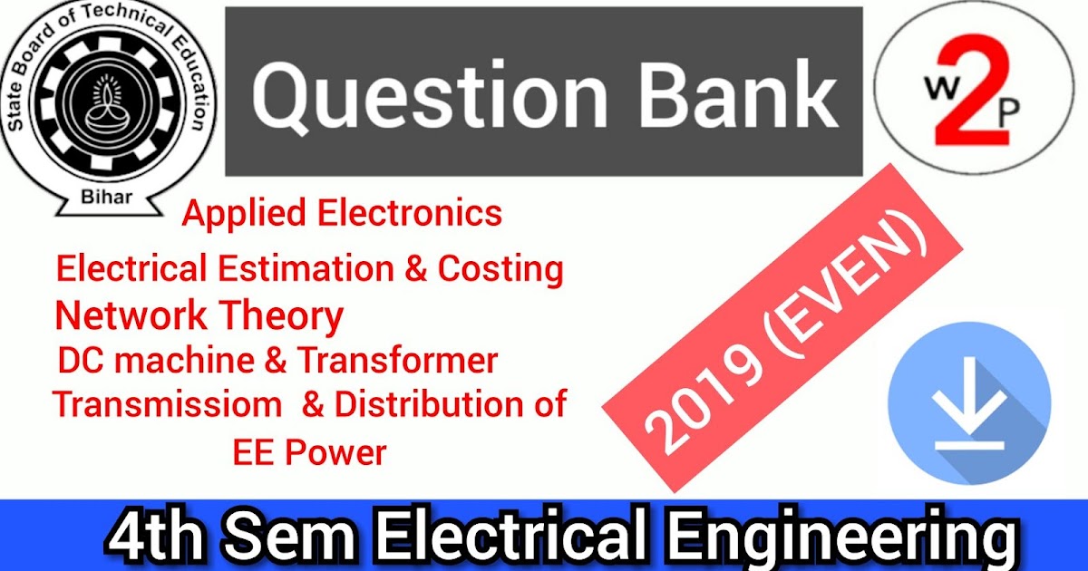 Download SBTE Bihar Question Bank of 4th Semester Electrical ...