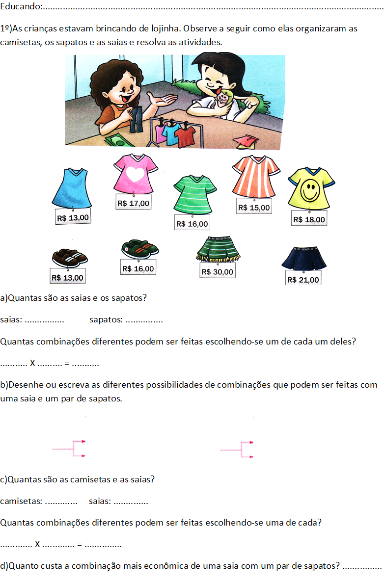 BEL CARDOZO: ATIVIDADE COMBINAÇÃO MATEMÁTICA FUNDAMENTAL