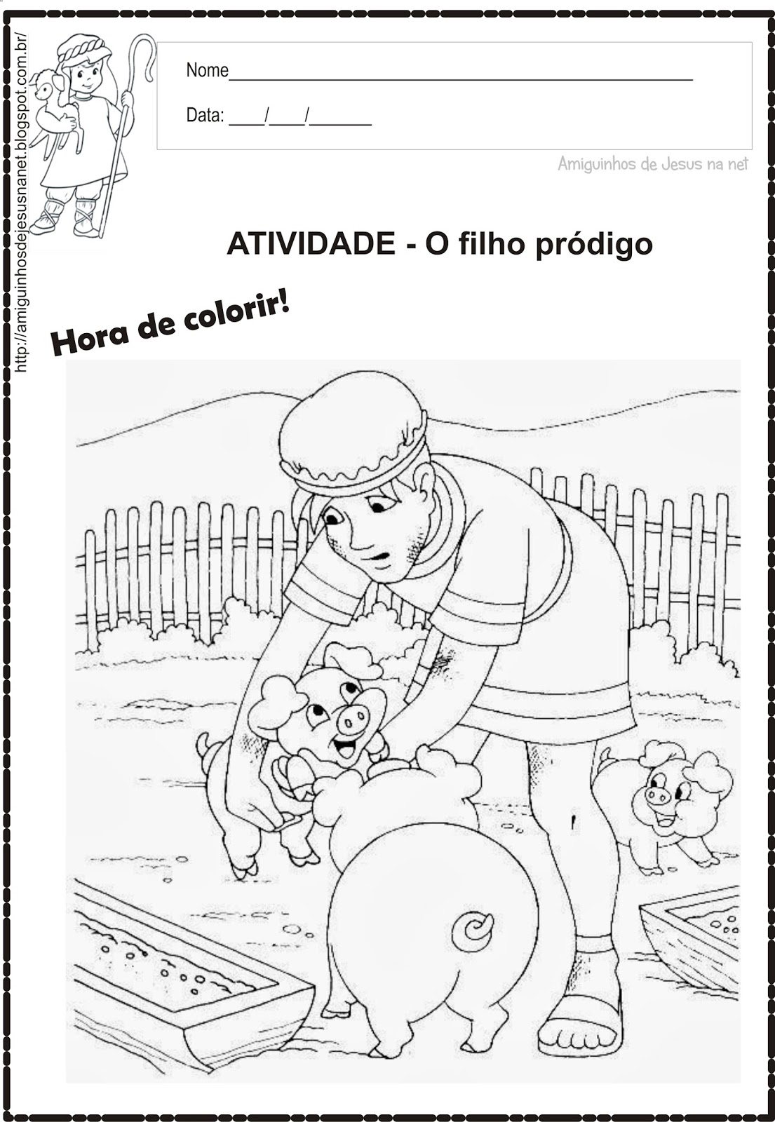 Atividade Sobre Parábola Do Filho Pródigo - EDUCA