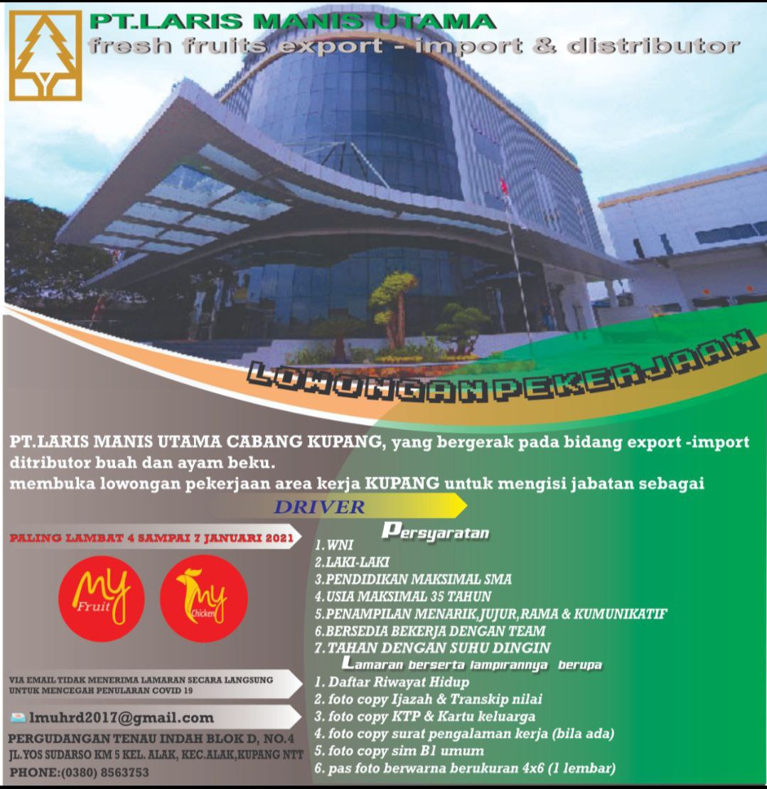 Lowongan Kerja PT Laris Manis Utama Driver TERKREATIF lowongan-kerja-pt-laris-manis-utama-driver-terkreatif