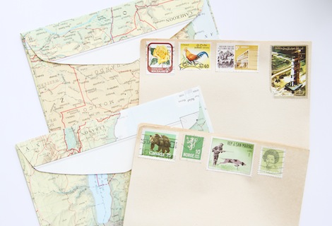 Ladybird Likes...: DIY vintage map letter writing set