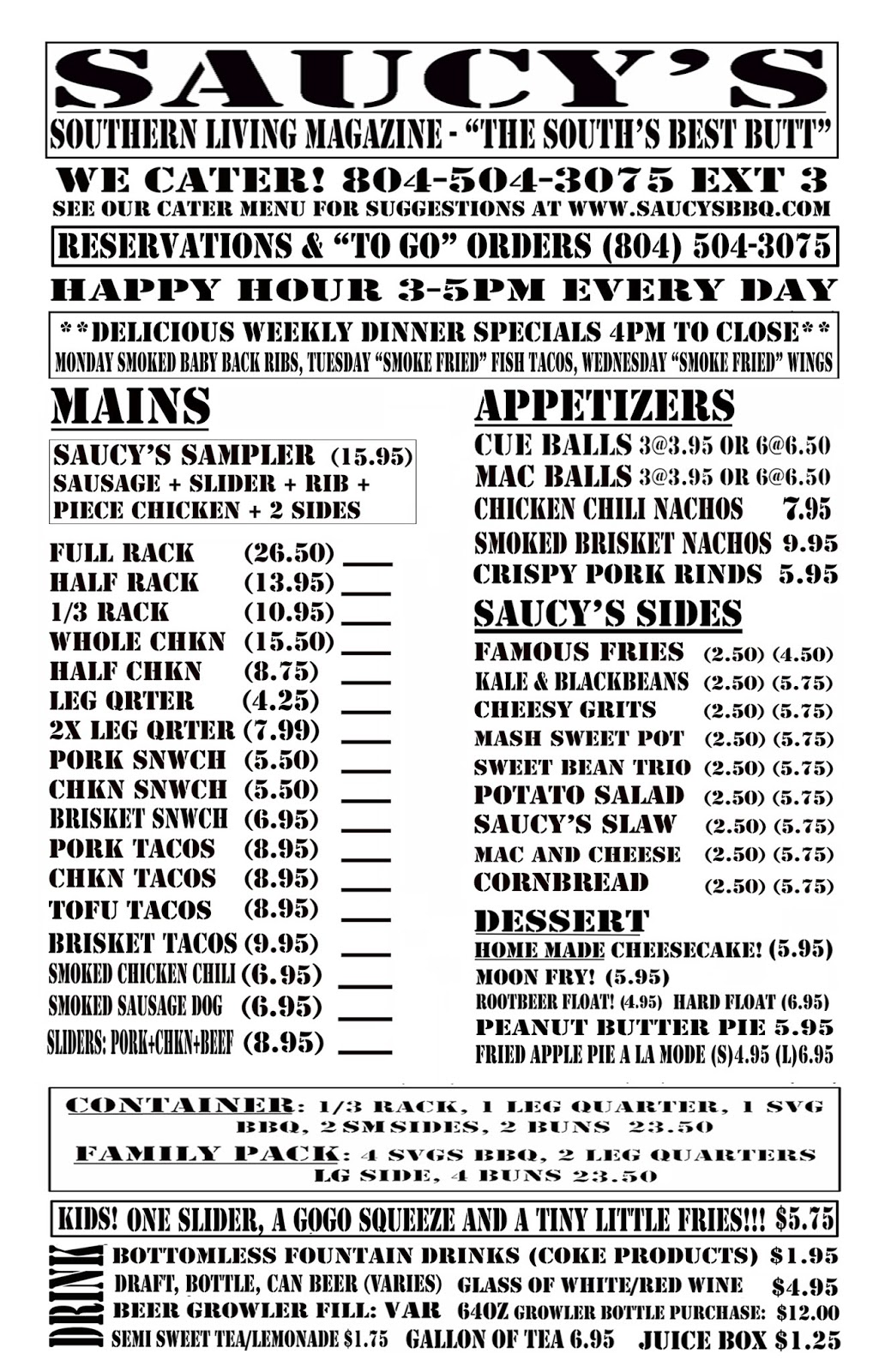 Saucy's Walk-Up and Sit-Down Bar.B.Q.