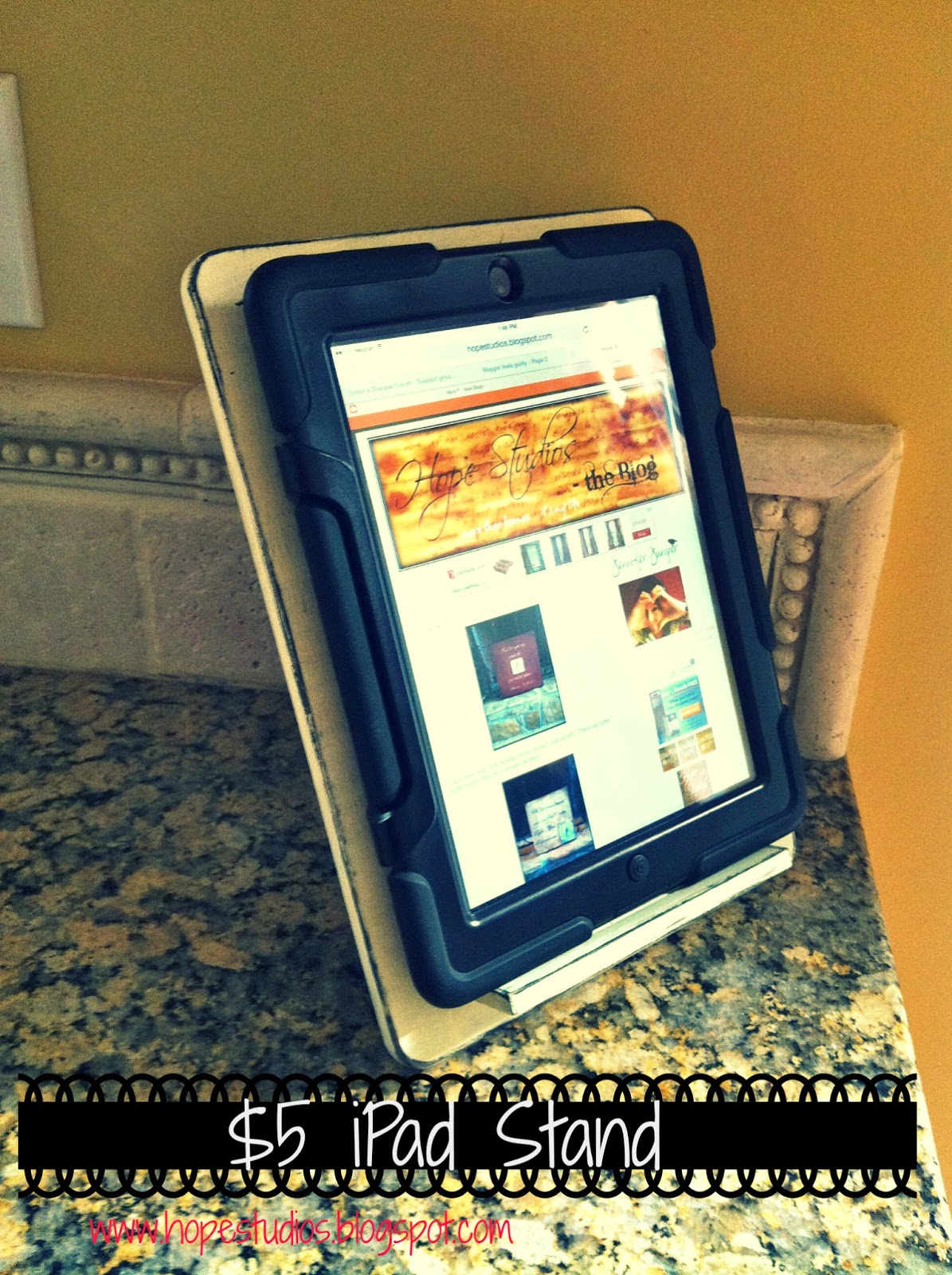 Hope Studios: $5 Kitchen iPad Stand - 2 Ways!