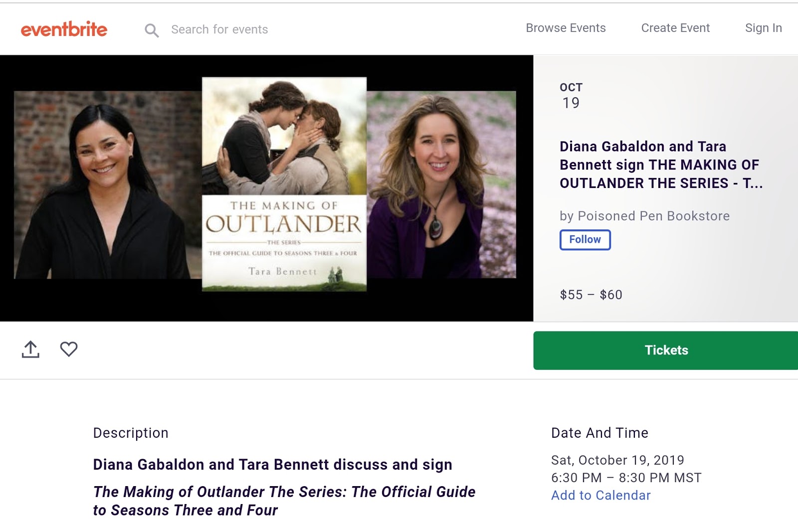 Outlander Homepage: FUTURE APPEARANCES