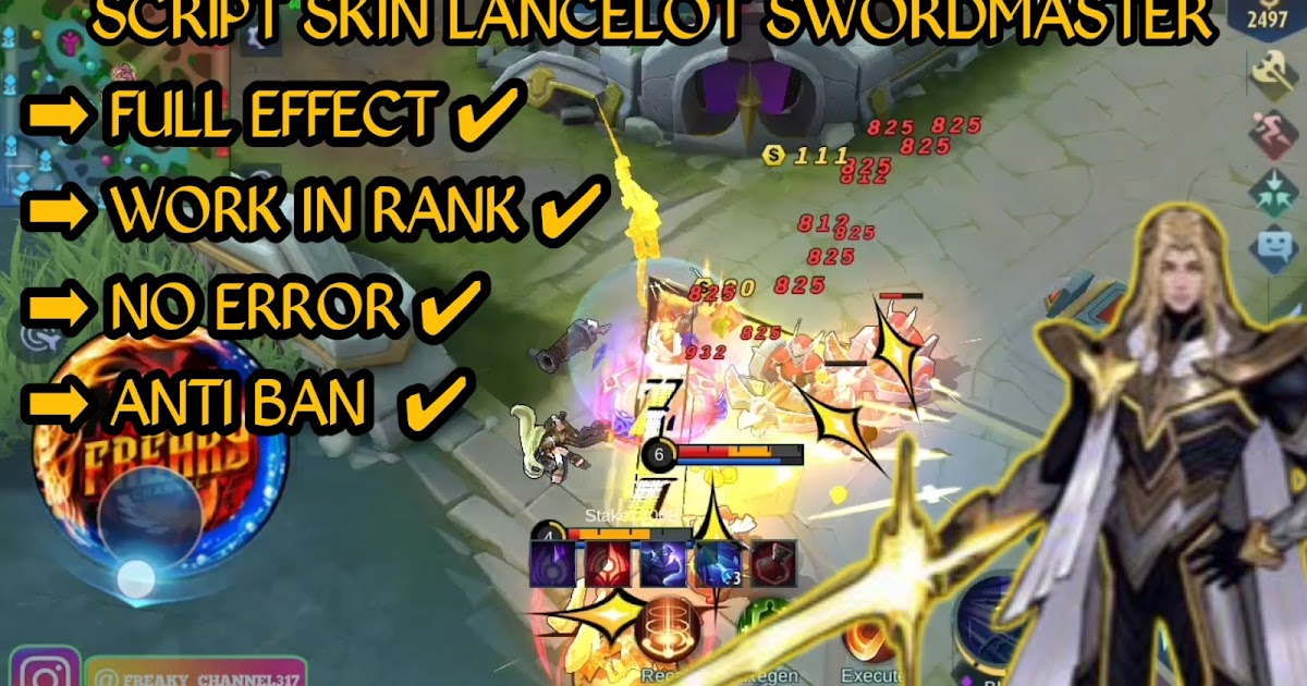 SCRIPT SKIN LANCELOT SWORDMASTER (HERO) + FILE BACKUP FULL EFFECT