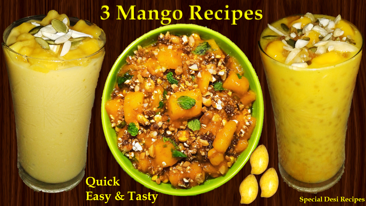 mango recipes | mango smoothie | mango sago dessert | mango chaat ...