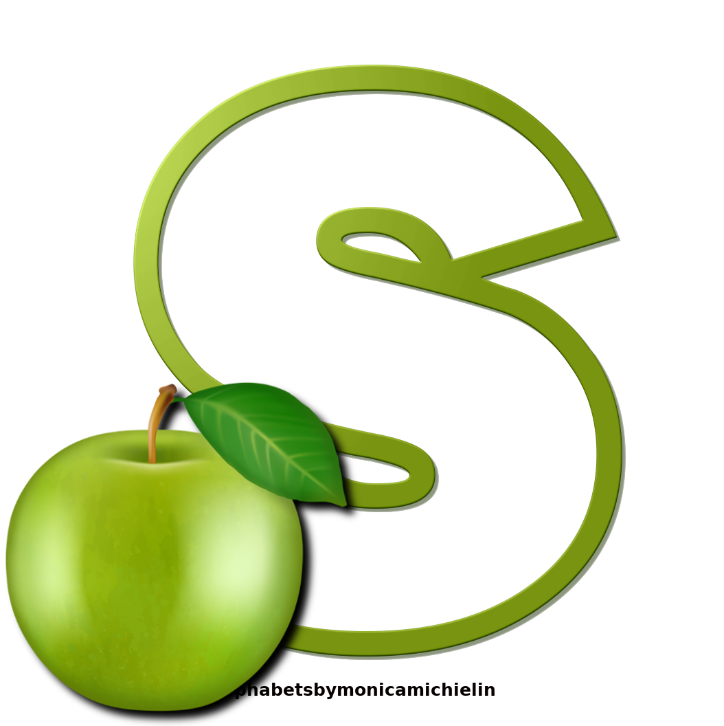 M. Michielin Alphabets: GREEN APPLE FRUIT ALPHABET PNG, ALFABETO FRUTA ...