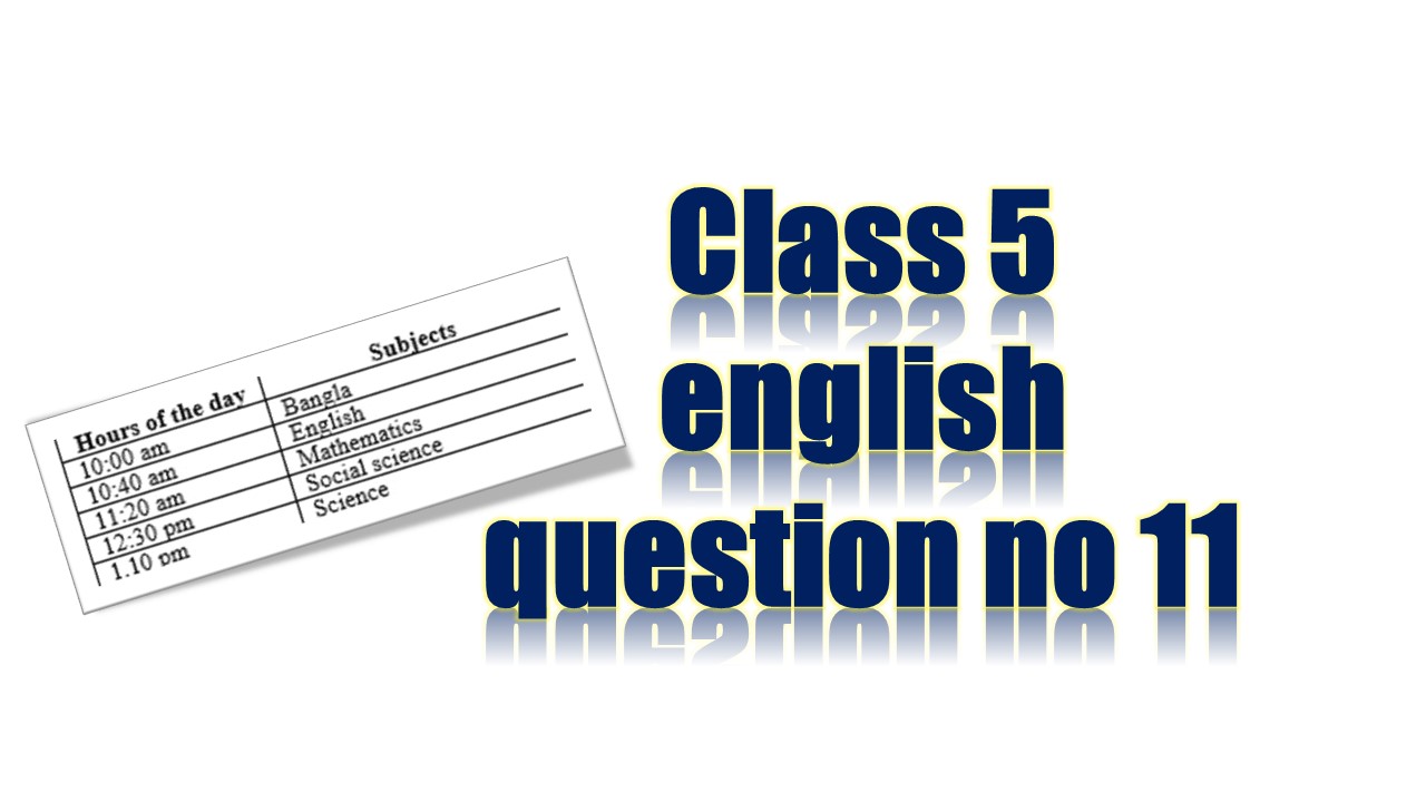 Class 5 english short question (pece question no 11)