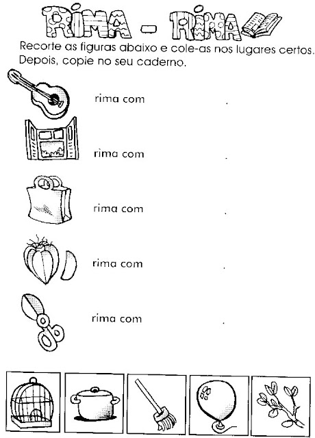 APRENDIZAGEM e ALFABETIZAÇÃO: Rimas-Atividades