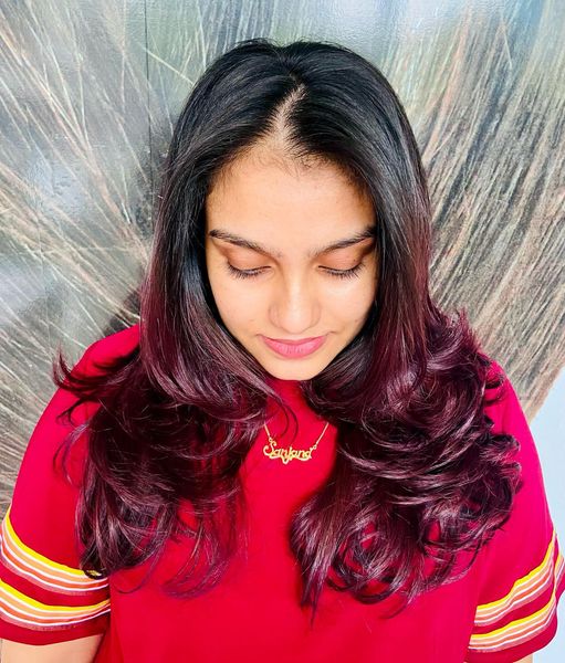 Long layer and hair coloring transformation - Village Barber Stories