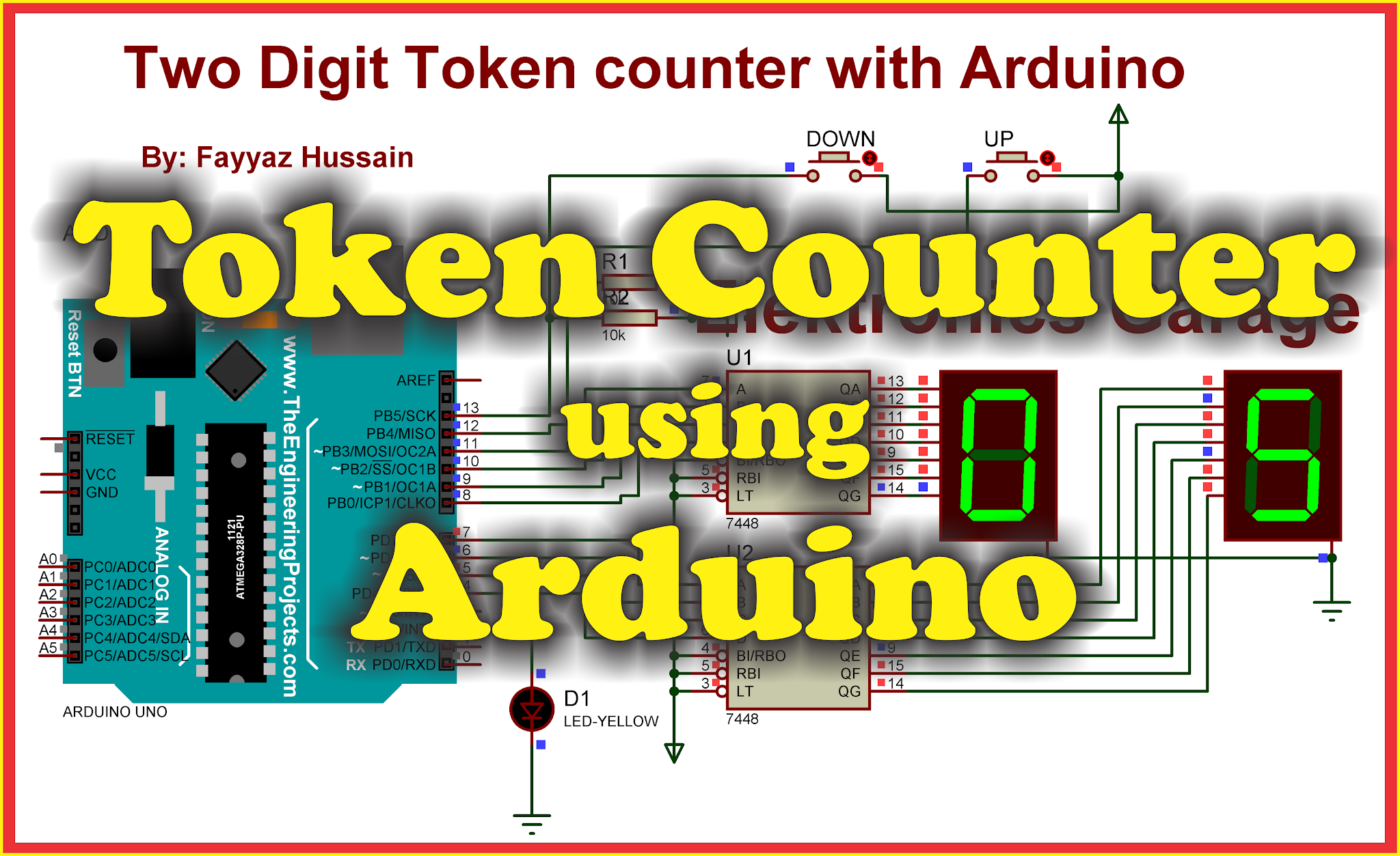 Token Counter Using Arduino And 7 Segment Display Electronics Garage