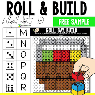 Classroom Freebies Too: Alphabet Recognition Stem Roll and Build ...