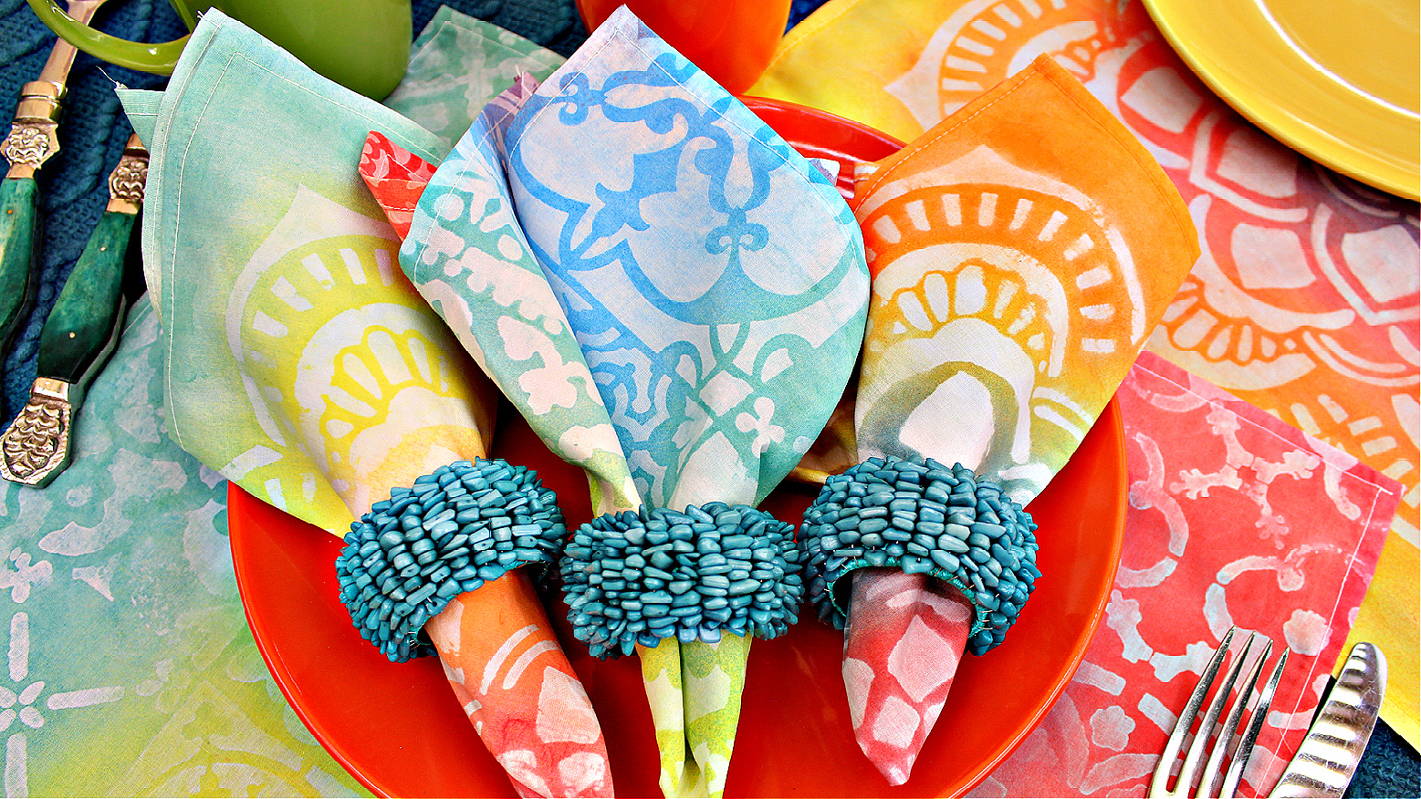 Mark Montano: Glue Resist Boho Table Linens