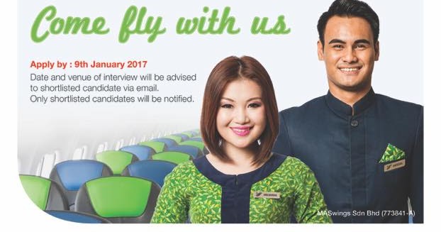 Fly Gosh: Maswings Cabin Crew Recruitment ( 2017 )