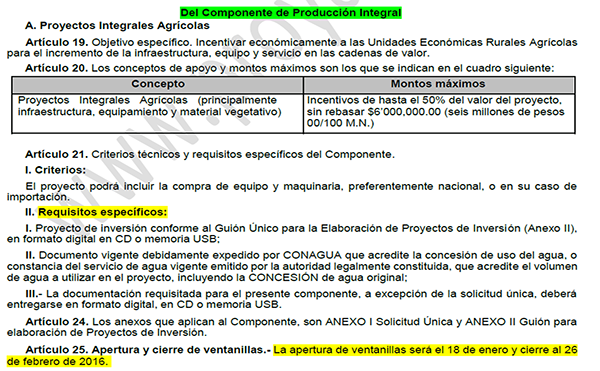Resumen Reglas de Operación SAGARPA 2016 | ProyAgro: Diseño y ...