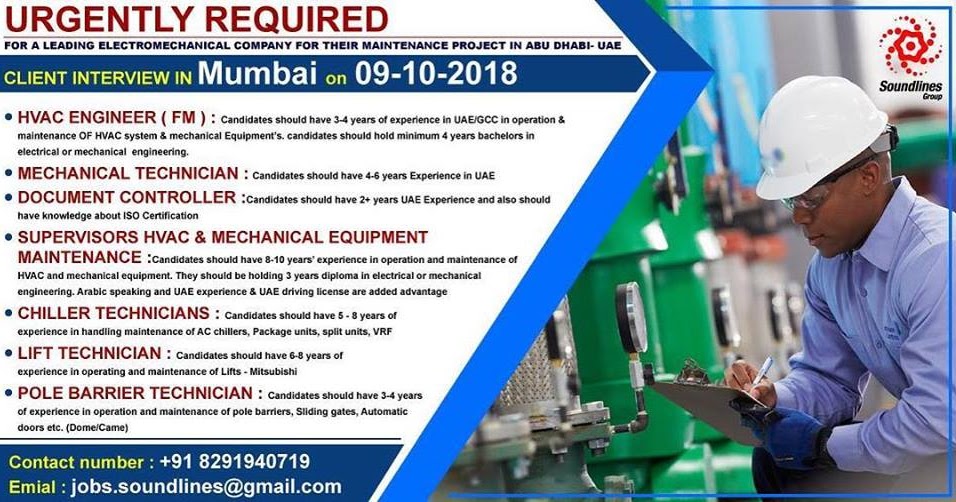 Latest Gulf Jobs: Urgently Required by Leading Electro-mechanical ...
