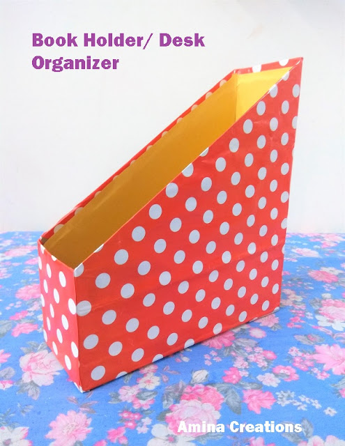 AMINA CREATIONS: DIY BOOK HOLDER/ DESK ORGANIZER FROM CEREAL BOX