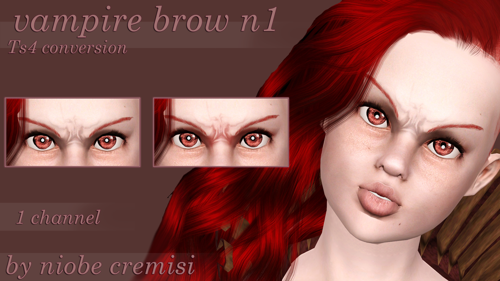 [ts4 conversion] Vampire Brow n1-2-3 by niobe cremisi - Niobe Cremisi