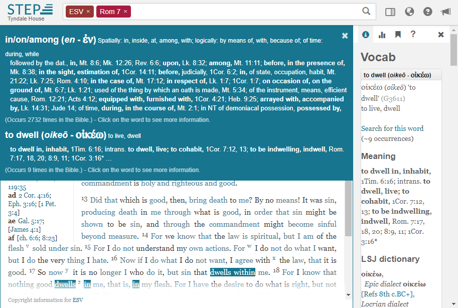 STEPBible User Guide: Exploring Facilities