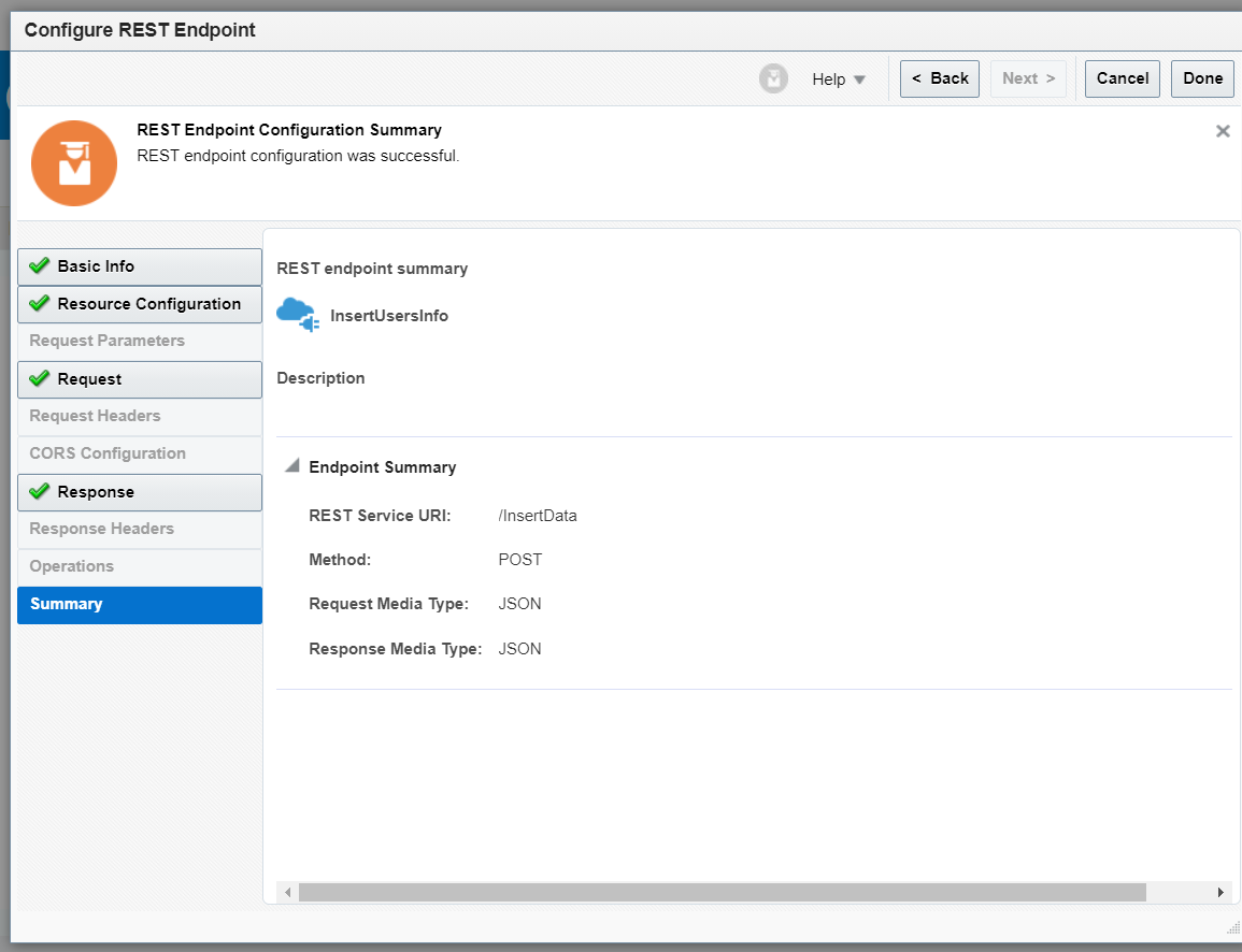 Create a REST API in OIC Service to insert data in OnPrem Database