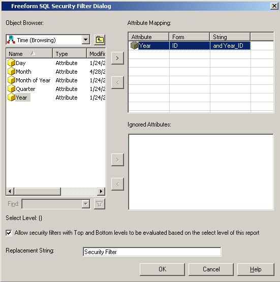 Apply Security Filter In Microstrategy Freeform Sql Report